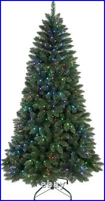 7ft Prelit Artificial Christmas Tree & App-Controlled Multi-Color ...