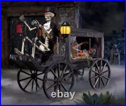 Home Accents Holiday 5 ft. Animated LED Hearse And 5.5 Ft. LED Skeleton ...
