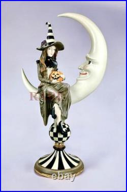 Mackenzie-Childs Courtly Spellbound Witch On a Moon With Pumpkin 21 New ...