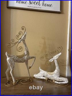 Pier 1 Capiz and Metal Reindeer Set Rare Vintage Glitter EUC ...