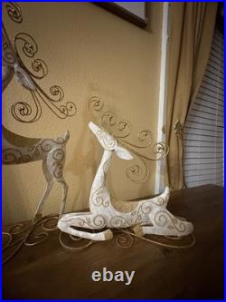 Pier 1 Capiz and Metal Reindeer Set Rare Vintage Glitter EUC ...