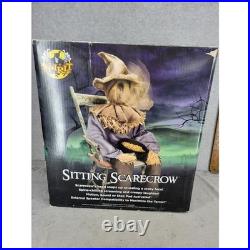 Spirit Halloween Sitting Scarecrow Animated Halloween Decor Motion ...